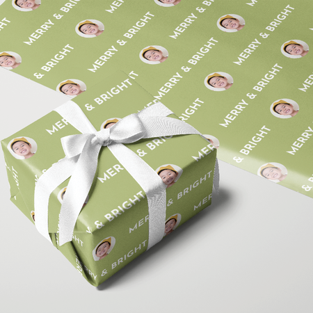 Merry and Bright Script Wrapping Paper | Pinhole Press